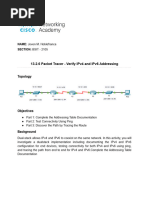 13.2.6 Packet Tracer - Verify IPv4 and IPv6 Addressing | PDF | I Pv6 | Communications Protocols