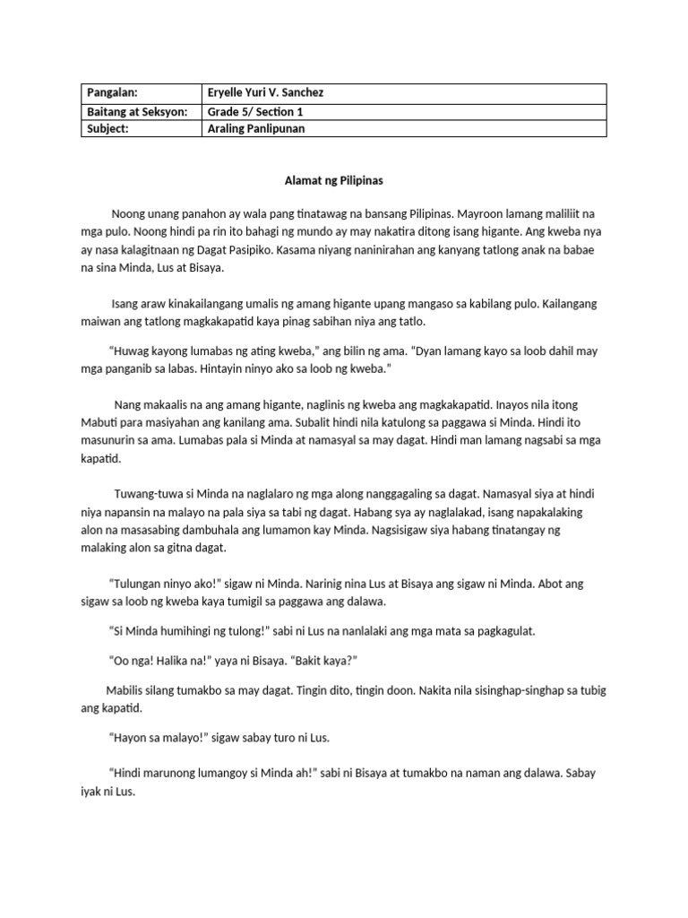 Alamat NG Pilipinas | PDF