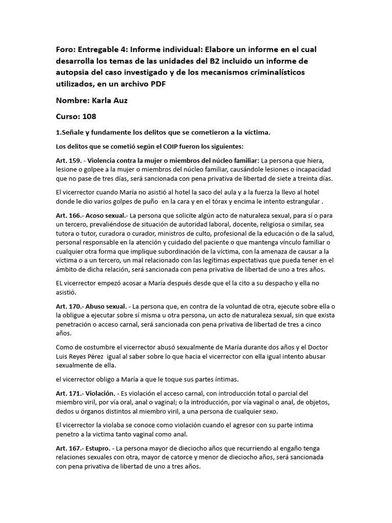 Entregable 4 | PDF | Violación | Aborto