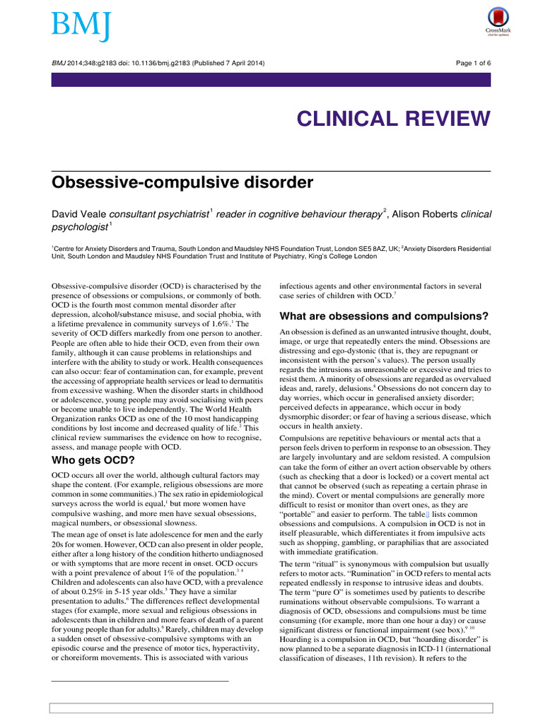 Understanding Obsessive-Compulsive Disorder | PDF | Obsessive ...