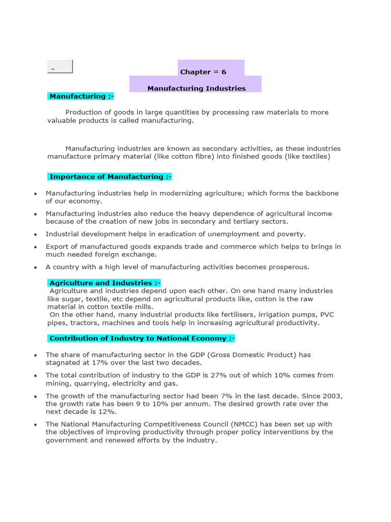 Manufacturing Industries Overview | PDF | Steel | Iron
