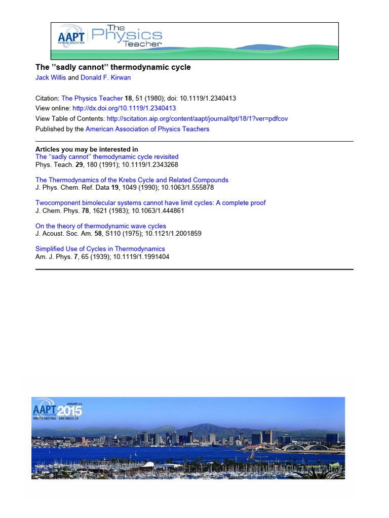 The Sadly Cannot Thermodynamic Cycle | PDF