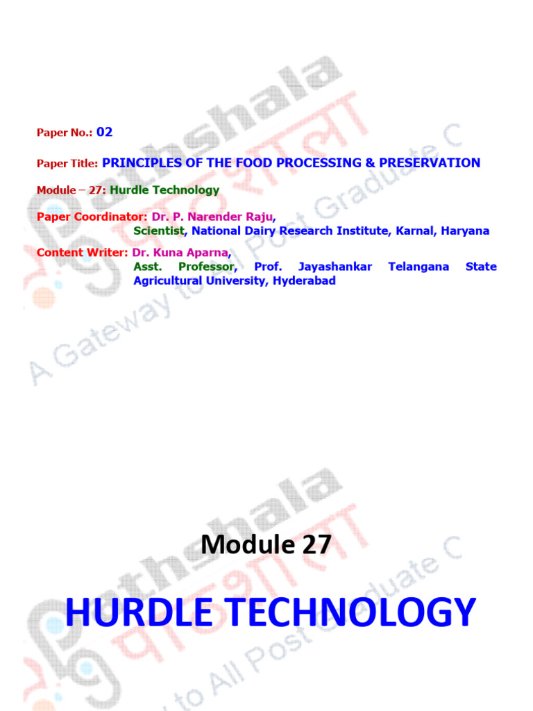 Hurdle Tech | PDF | Food Preservation | Cell Membrane