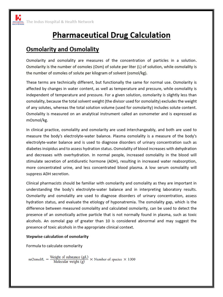 Pharmaceutical Calculation drug Interaction | PDF | Dose (Biochemistry) | Chemistry