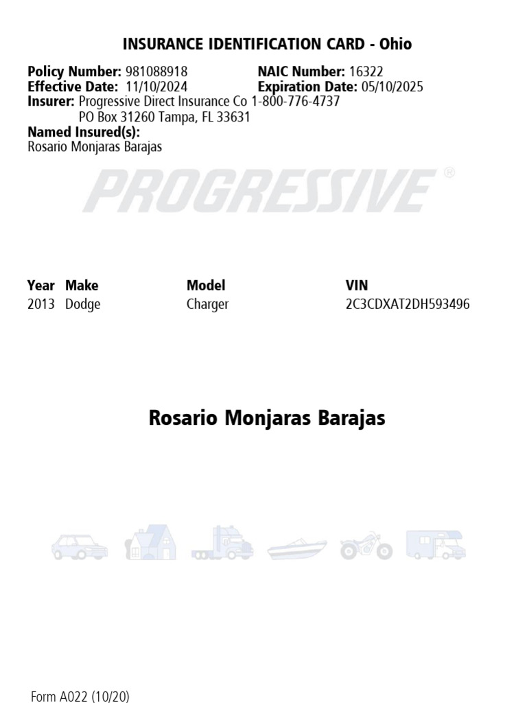 P GR Insurance Id Card Auto | PDF