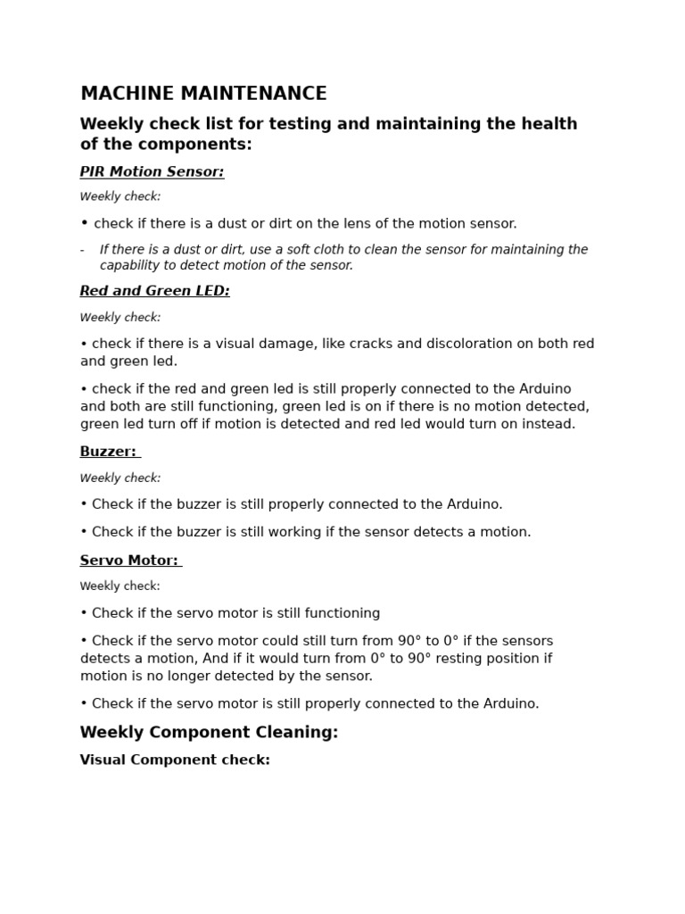 Maintenance (Electives Project) | PDF