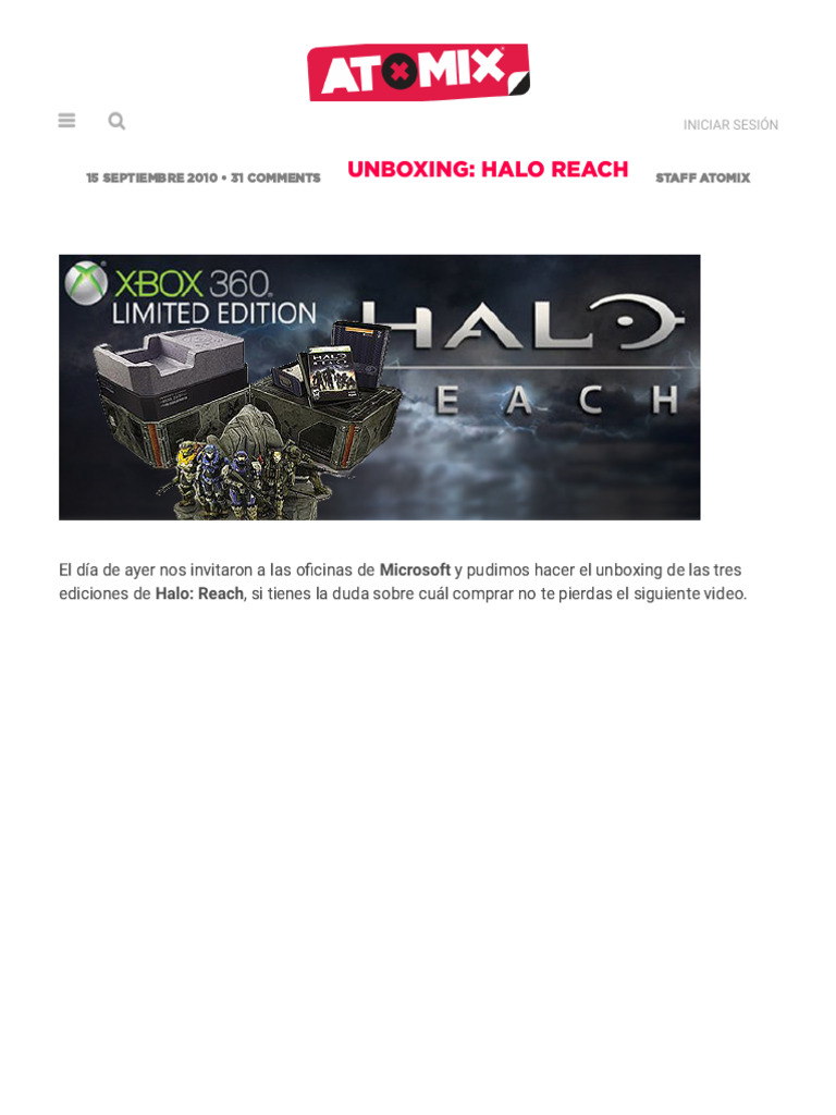 Unboxing_ Halo Reach _ Atomix | PDF