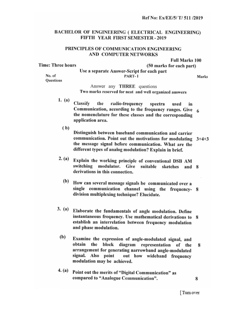 Principles of Communication Engineering and Computer Networks | PDF