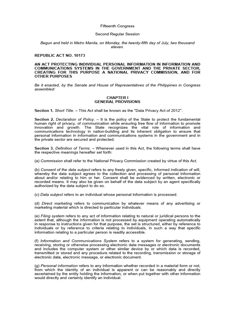 Data-Privacy-Act | PDF | Information | Computer Data Storage