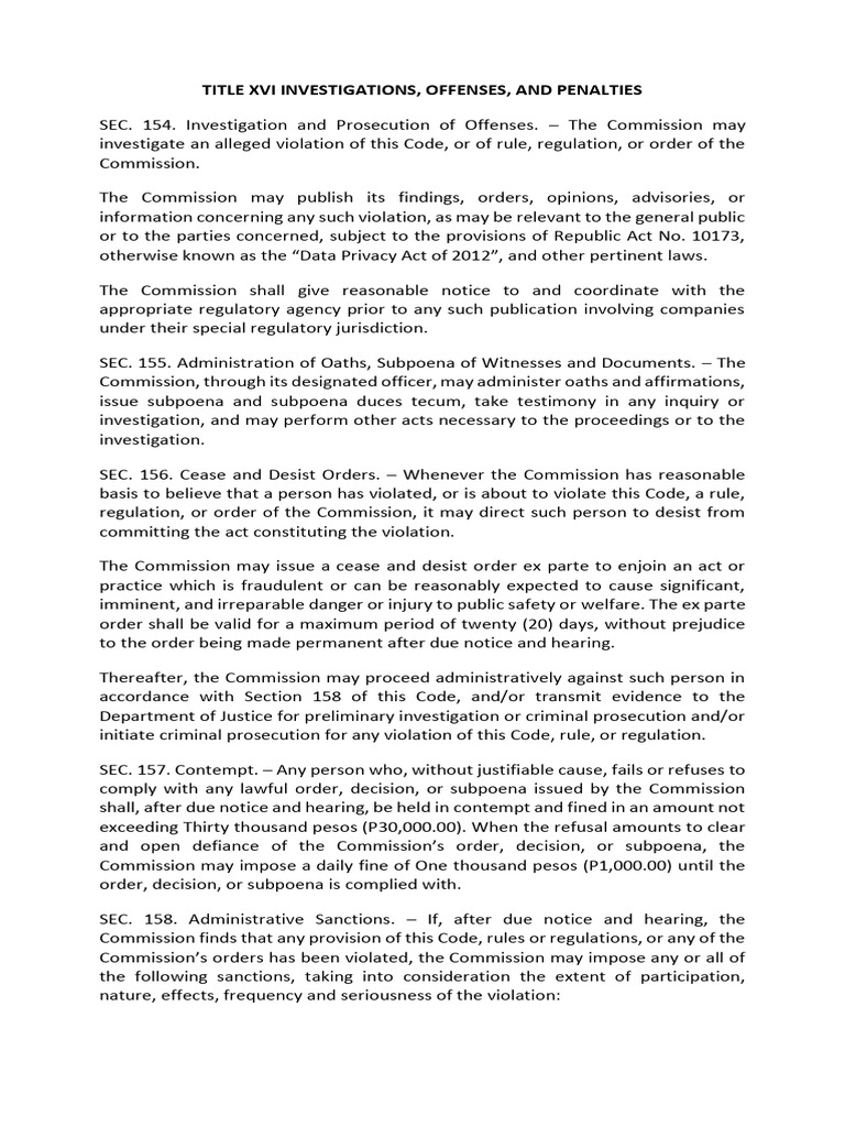 Title Xvi Investigations | PDF | Aiding And Abetting | Crimes