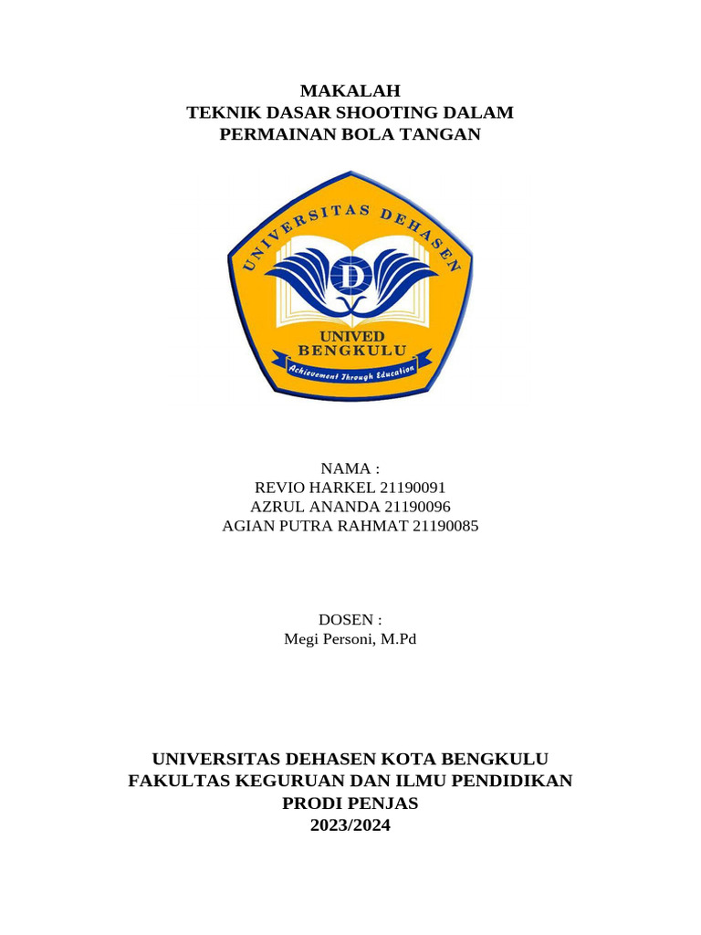 Teknik Dasar Shooting Bola Tangan | PDF