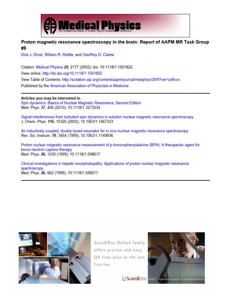 aamp | PDF | Magnetic Resonance Imaging | Electromagnetism