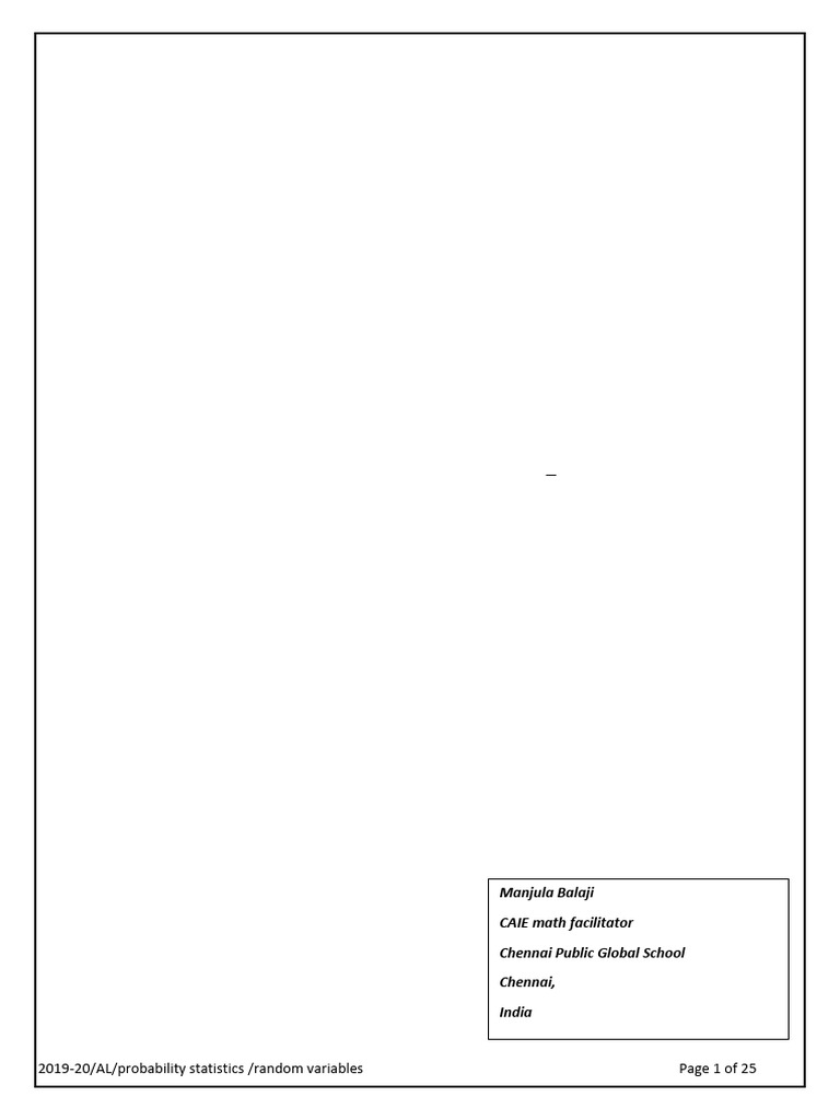 S2 Continuous Random Variable Exercise Pdf Mathematical And 7776