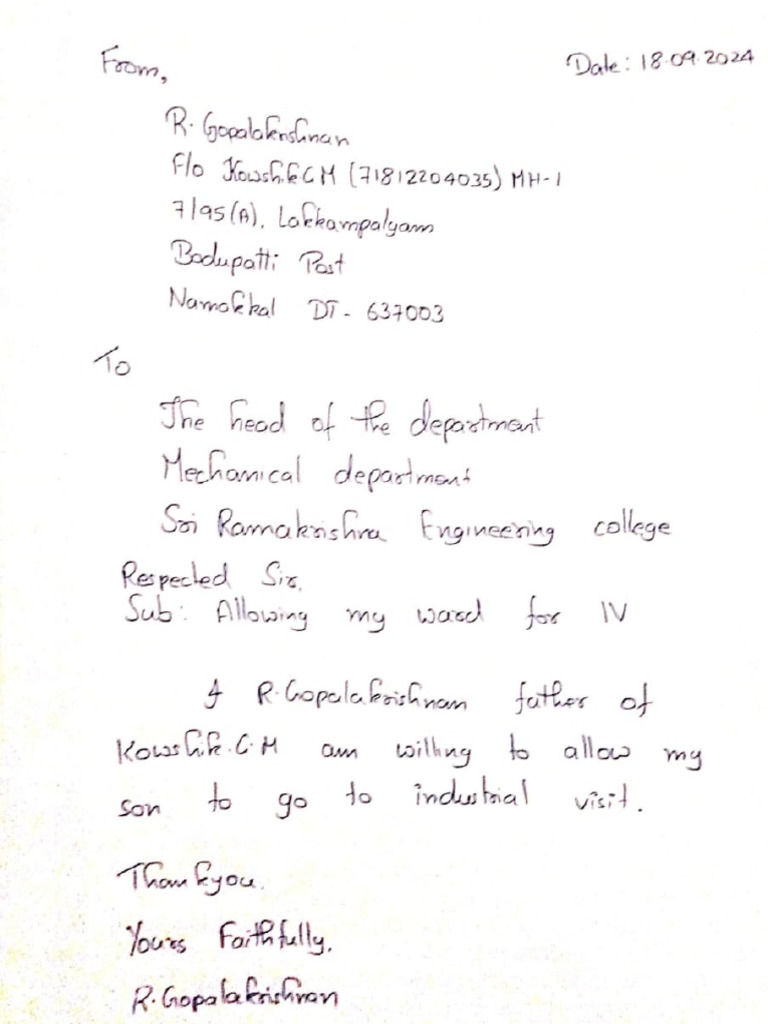 Kowshik Undertaking Form | PDF