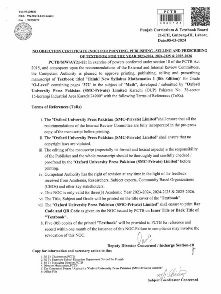 Think New Syllabus Mathematics Book 1 8th Edition NOCs | PDF