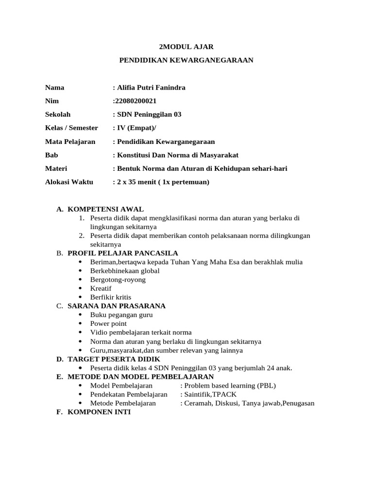 Modul Alifia Putri Fanindra | PDF