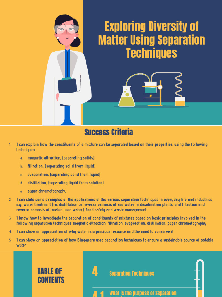Exploring Diversity of Matter Using Separation Techniques Collated ...