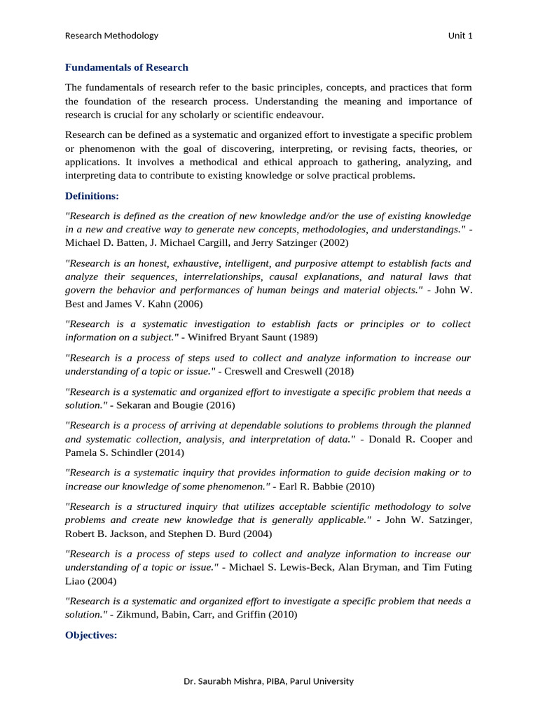RM U1-1 | PDF | Experiment | Methodology