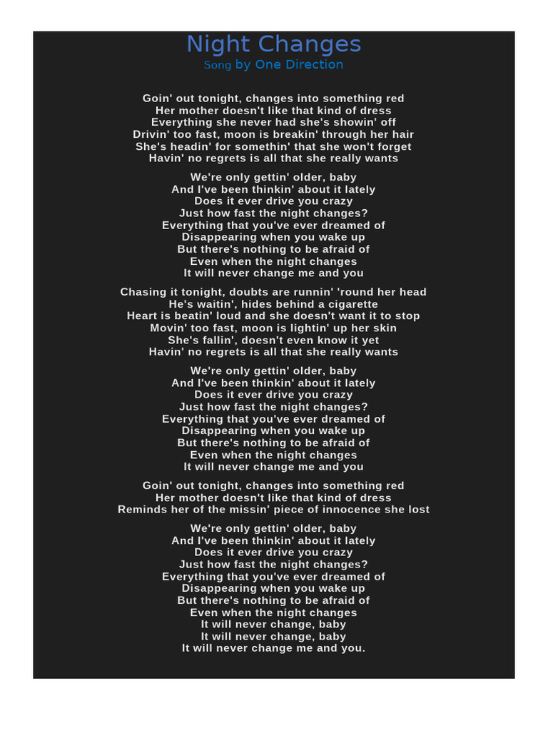 Night Changes | PDF