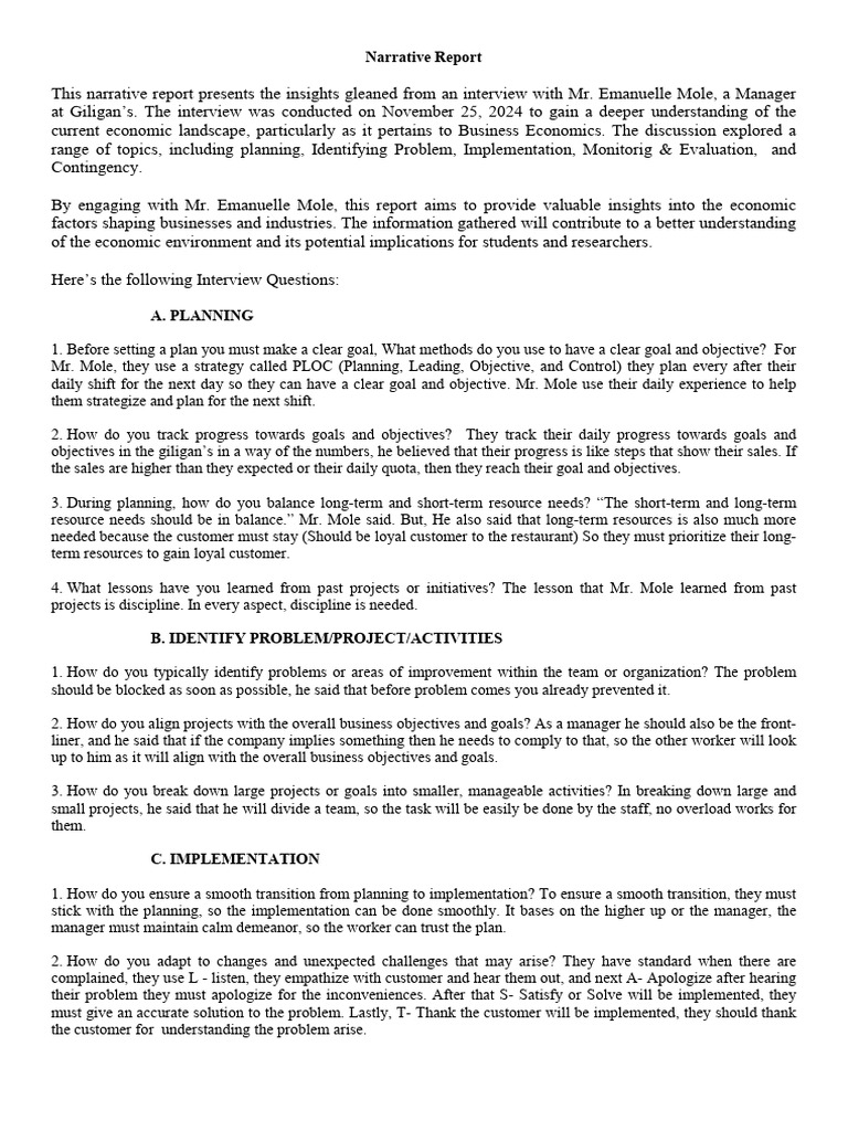 Narrative Report | PDF | Goal | Performance Indicator