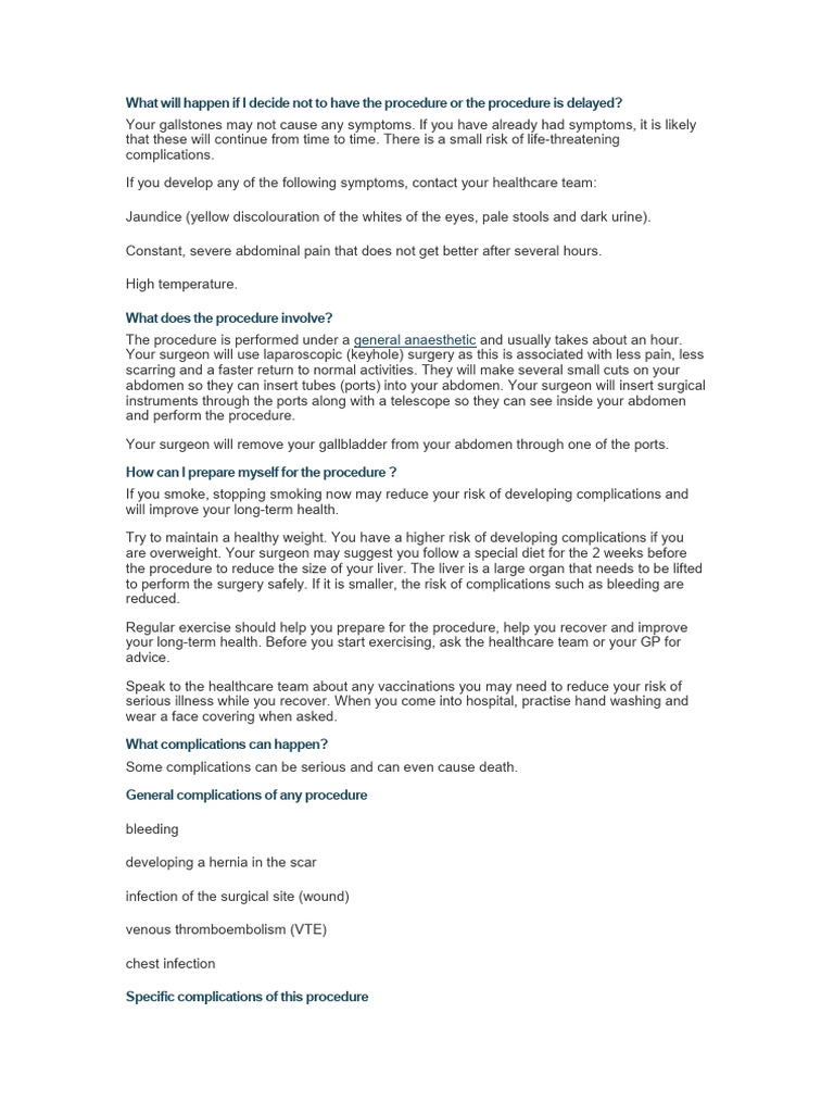 Cholecystectomy Procedure and Complications- Kripa Lectures | PDF | Gallbladder | Liver