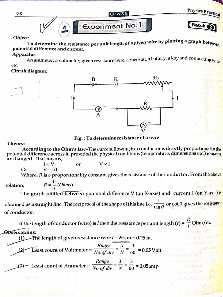 Physics Class 12th Practicals | PDF