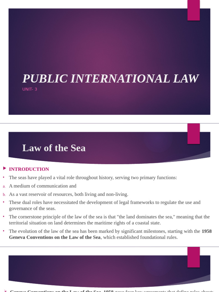 Law of the Sea: Key Principles and UNCLOS | PDF | Territorial Waters ...