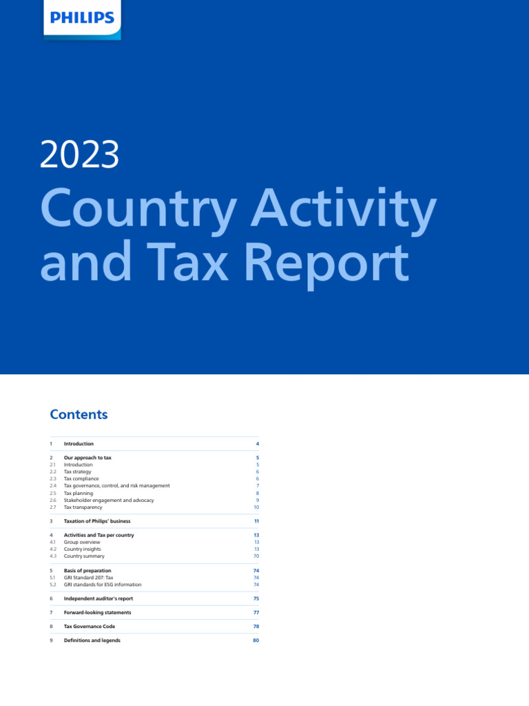 Philips Country Activity and Tax Report 2023 | PDF | Taxes | Value ...