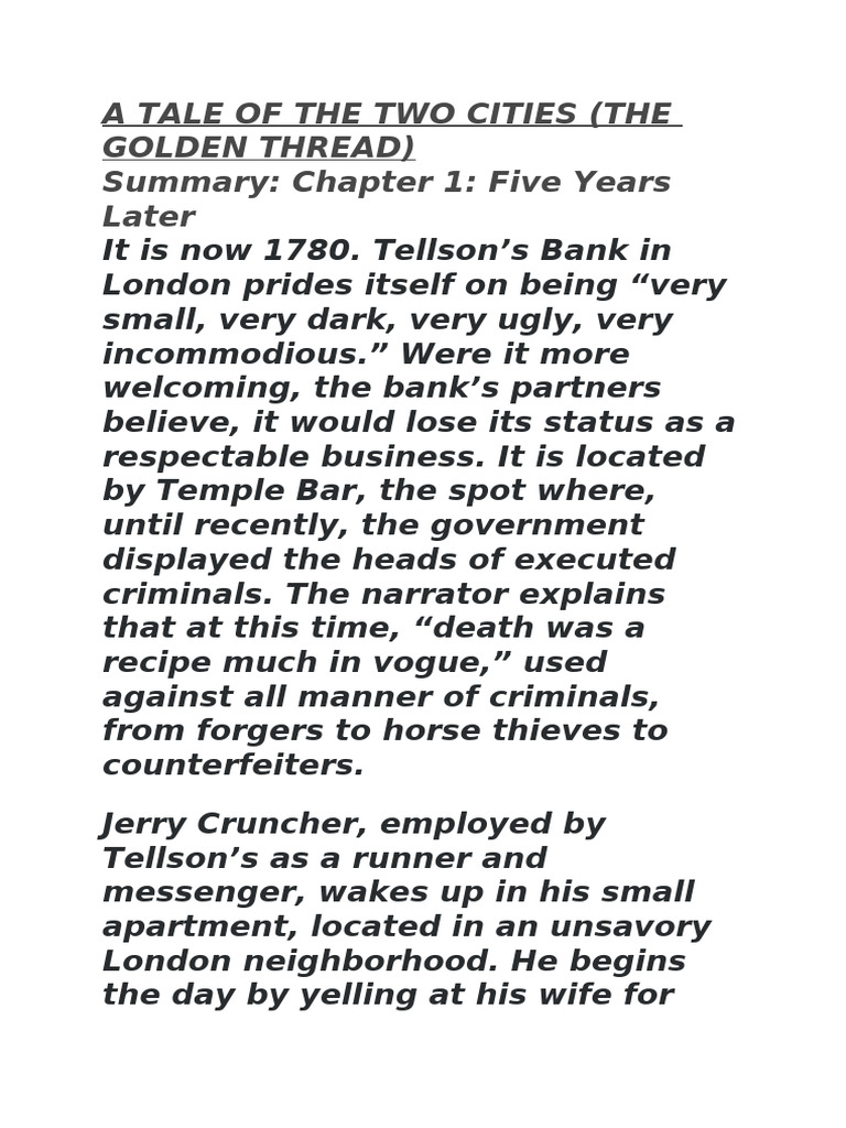 Tellson's Bank and Darnay's Trial | PDF