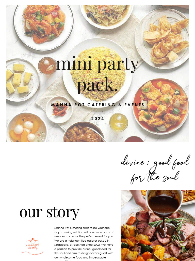 Mini Party Pack 2024 - Manna Pot Catering | PDF | Fee | Sauce