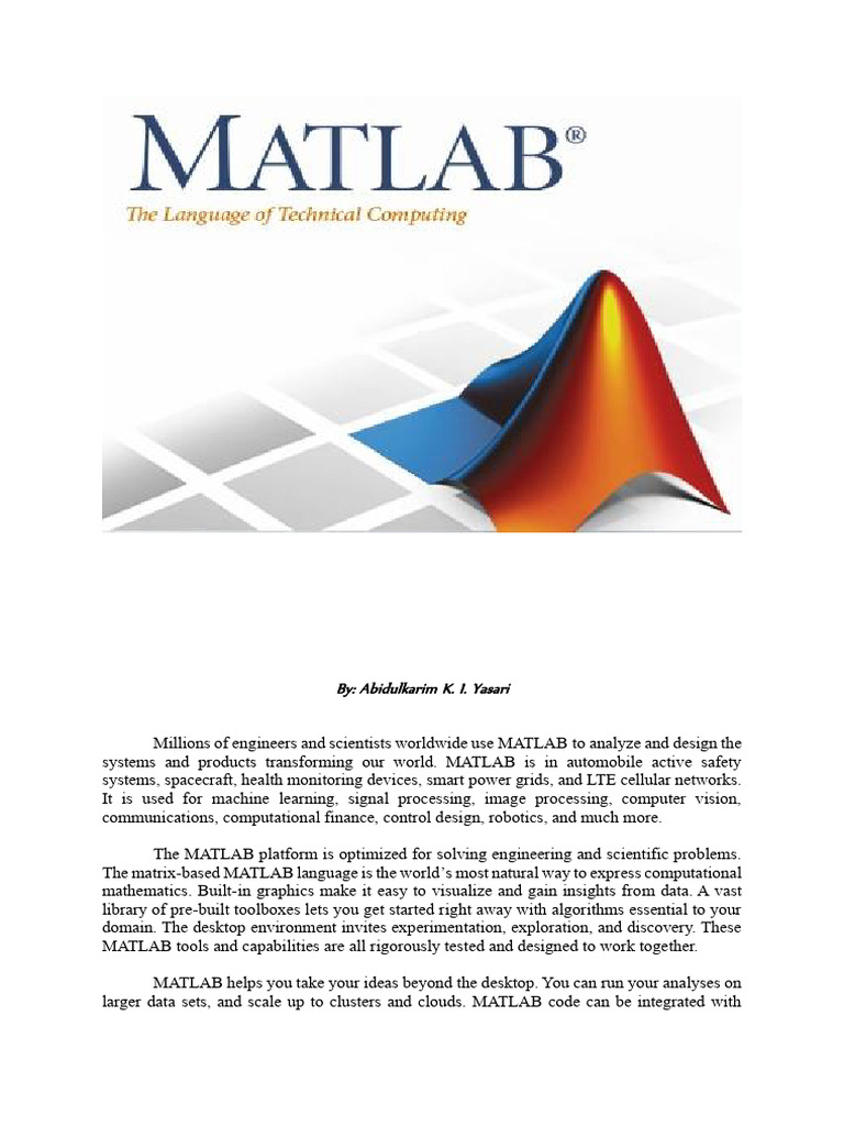 Introduction to MATLAB and Matrices | PDF | Matrix (Mathematics) | Matlab