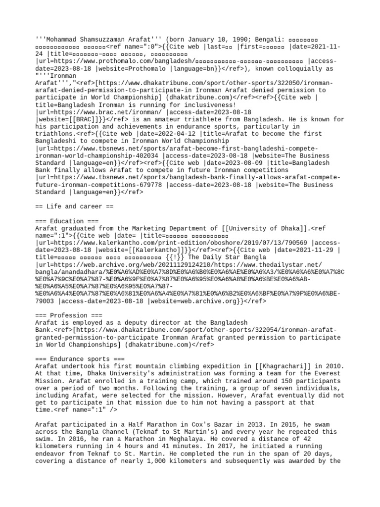 arafat | PDF | Ironman Triathlon | Cycle Racing