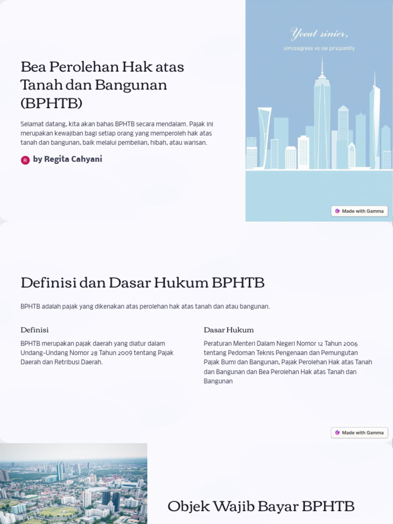 Bea Perolehan Hak Atas Tanah Dan Bangunan BPHTB | PDF