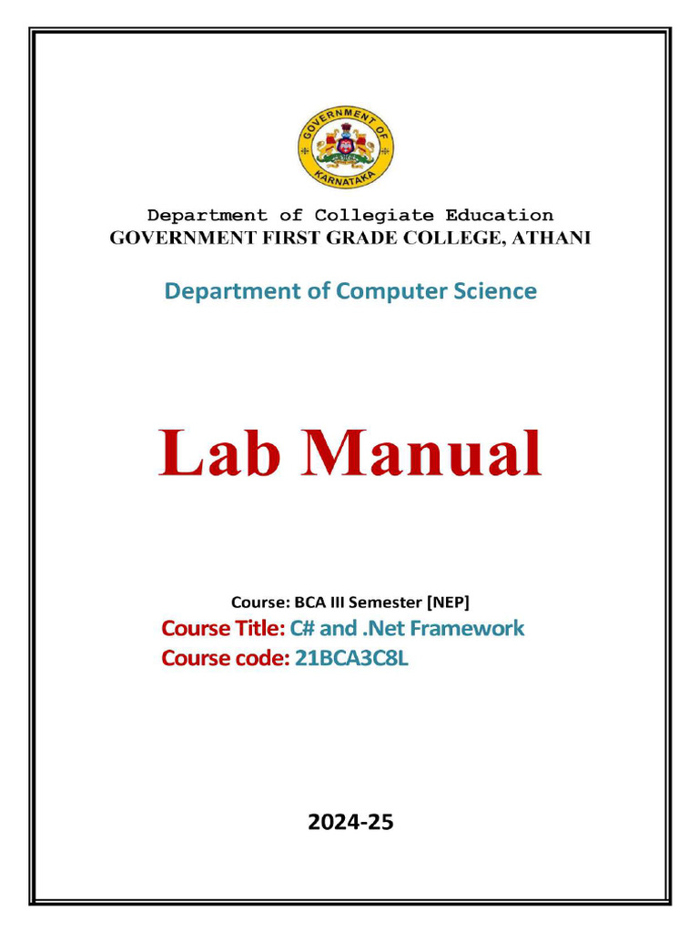 BCA - III - C Lab FINAL - MANUAL | PDF