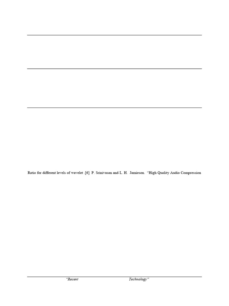 Audio Compression by Using Wavelet | PDF | Data Compression | Wavelet