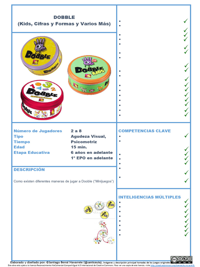 Ficha Caract. Dobble - Signed | PDF | Aprendizaje | Cognición