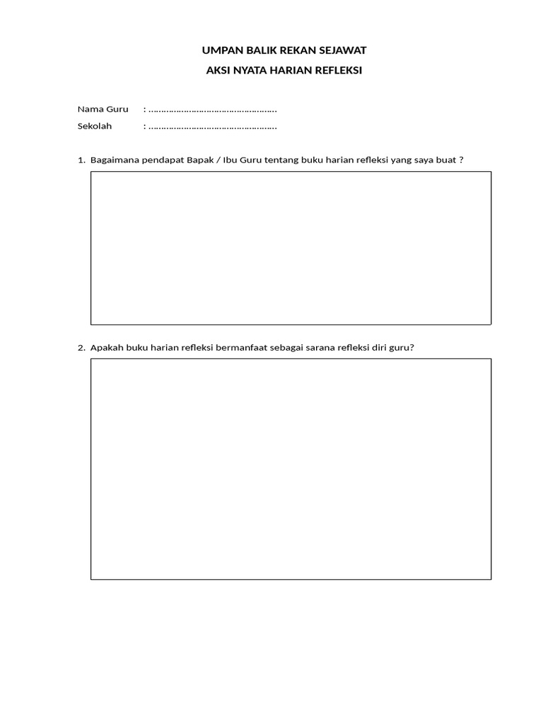 Umpan Balik Rekan Sejawat | PDF