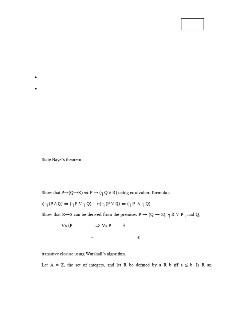 MFCS March-2023 | PDF | If And Only If | Algorithms