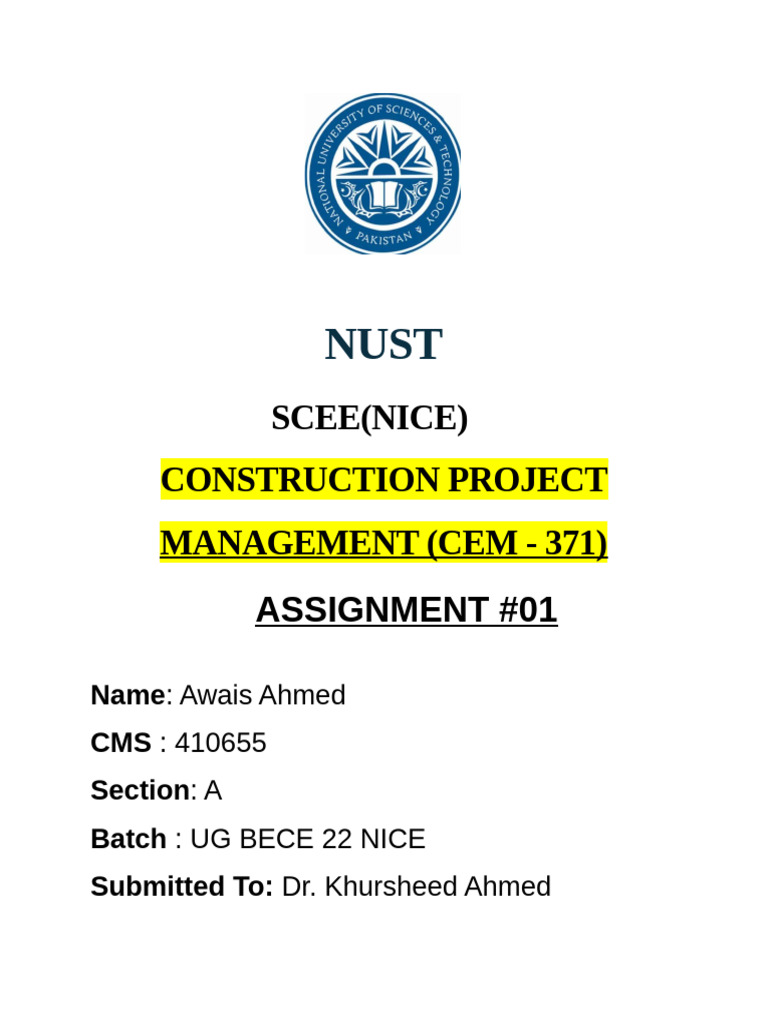 CPM Assignment Related To Project | PDF | Project Management | Risk Management