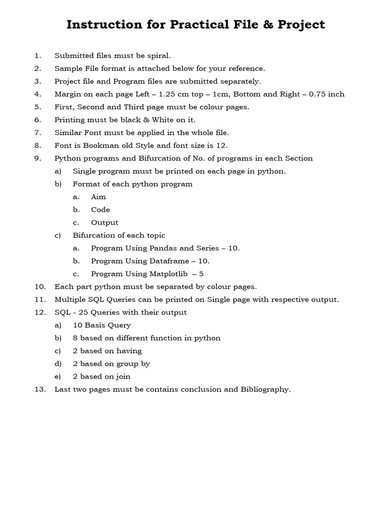 Practical File Format - 2024-25 | PDF | Computer Programming | Computing