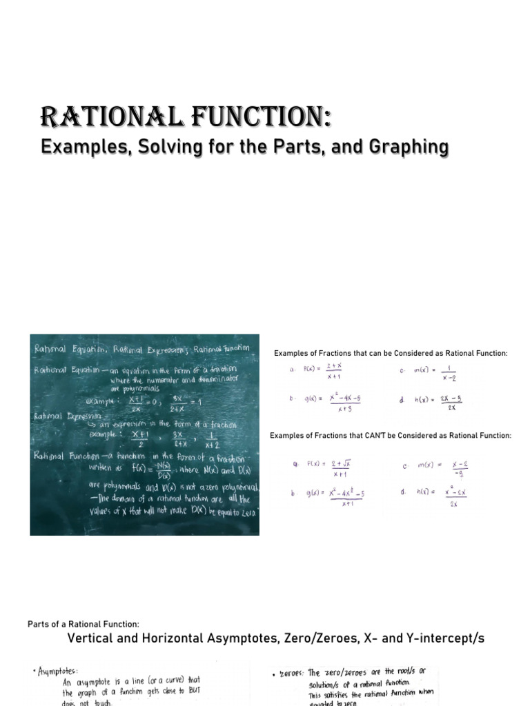 Rational Function-Examples, Solutions, and Graphs | PDF | Asymptote ...