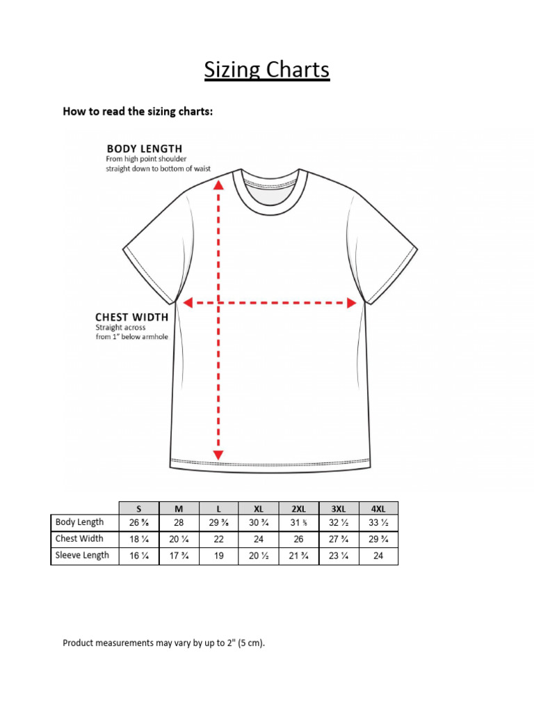 Comprehensive Sizing Chart Guide | PDF
