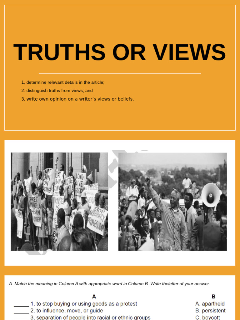 WEEK 2 Opinion Marking Signals | PDF | Opinion | Truth