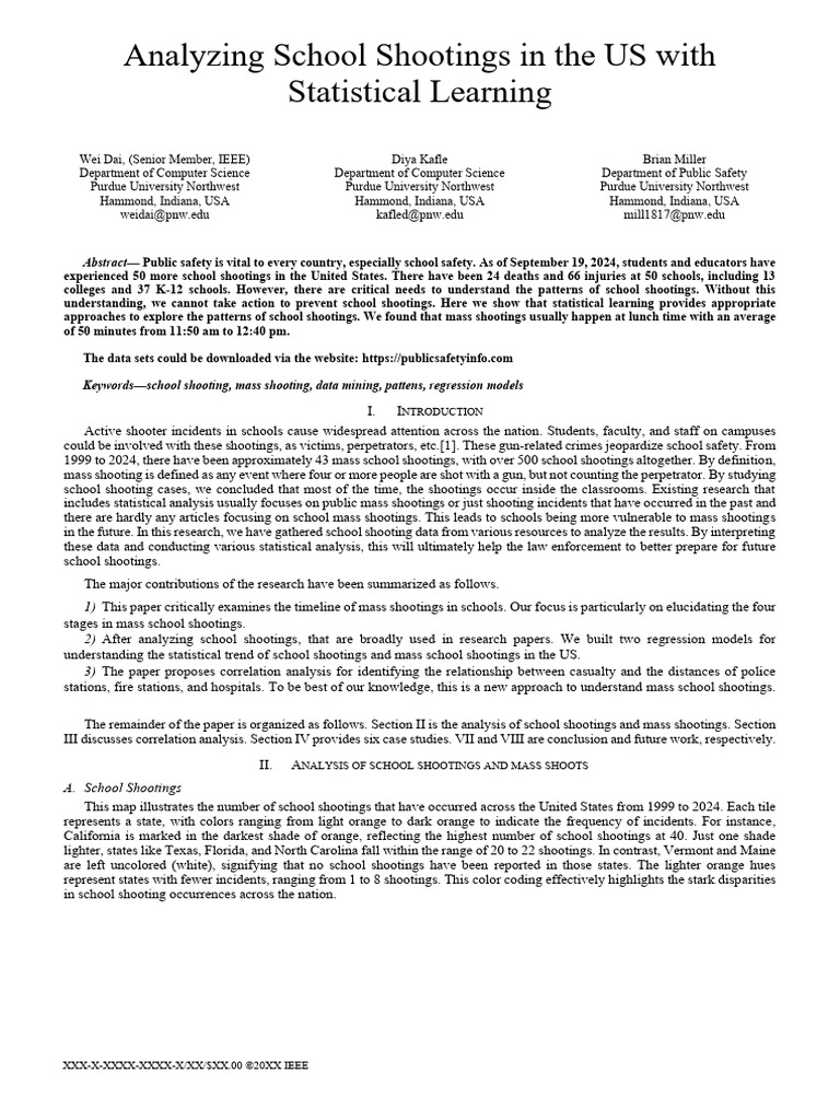 Artigo Analyzing School Shootings in the US with Statistical Learning ...