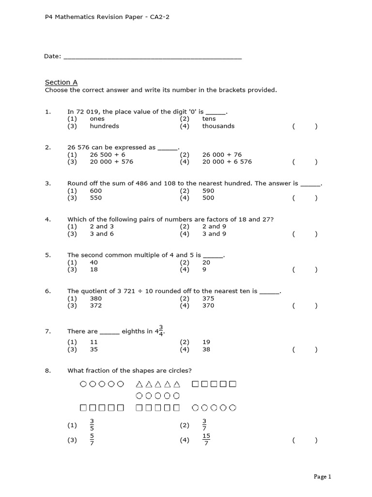 P4M-CA2-2 | PDF | Elementary Mathematics | Mathematics