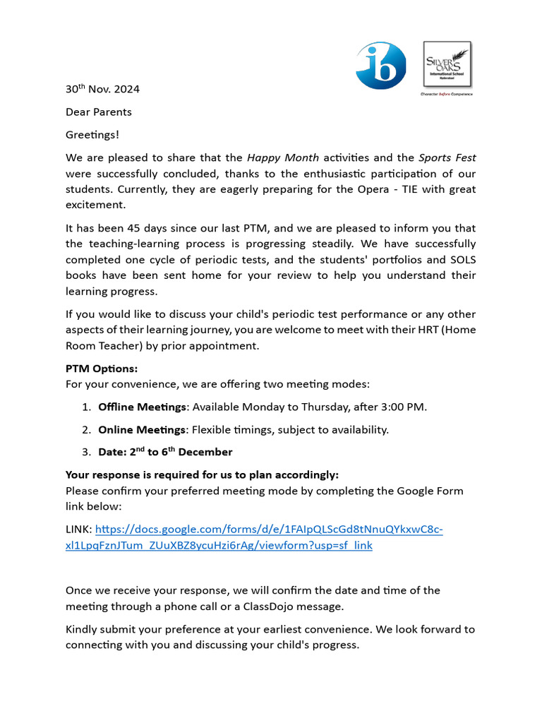 Ptm 3 Letter | PDF