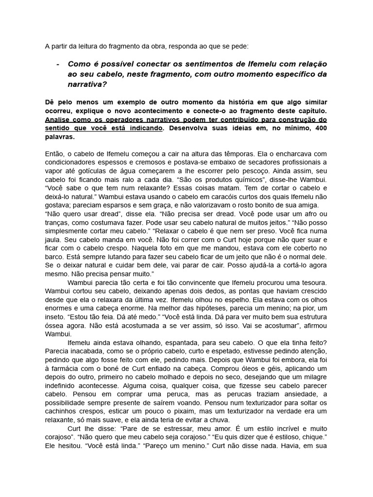 2nd Term_Port A_Close Reading Americanah_11th | PDF | Narrativa ...