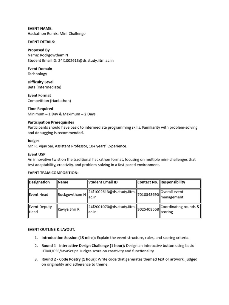 Hackathon Remix Mini Challenge Pdf Computing Software Engineering