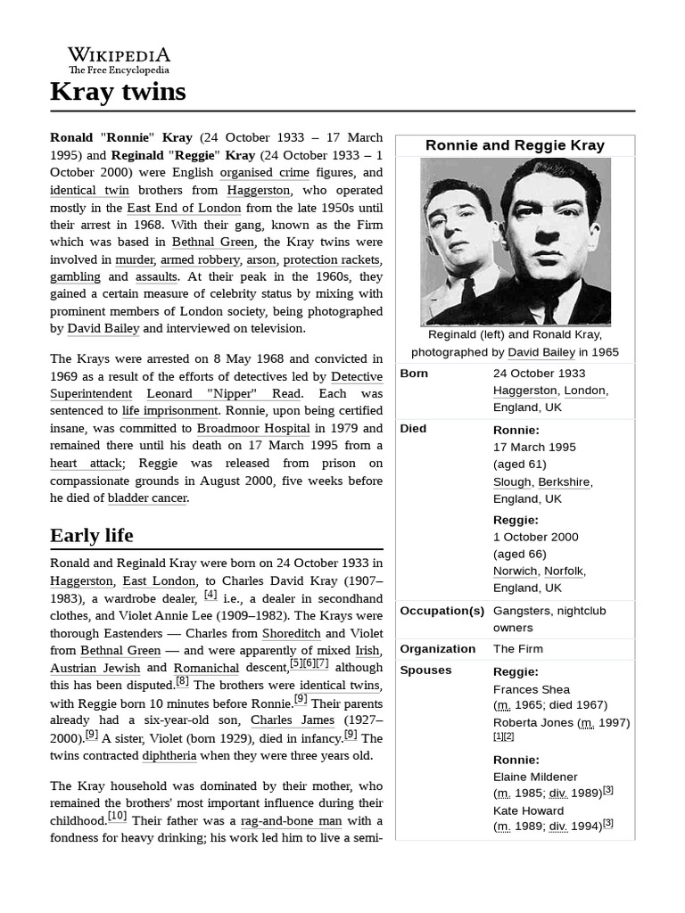 The Kray Twins: A Gangster Biography | PDF | Kray Twins