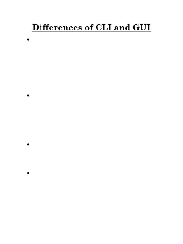Differences of CLI and GUI | PDF